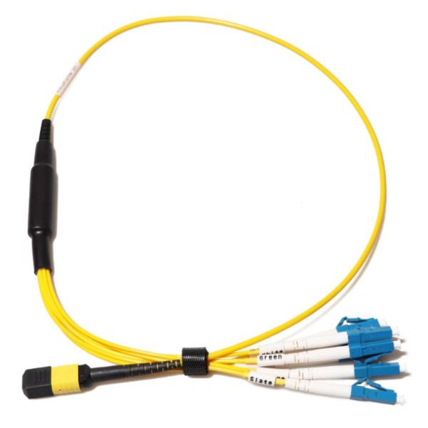 Quality MTP / MPO-LC Sm Optical Fiber Patch Cable Round Cable Fanout 2.0mm for sale