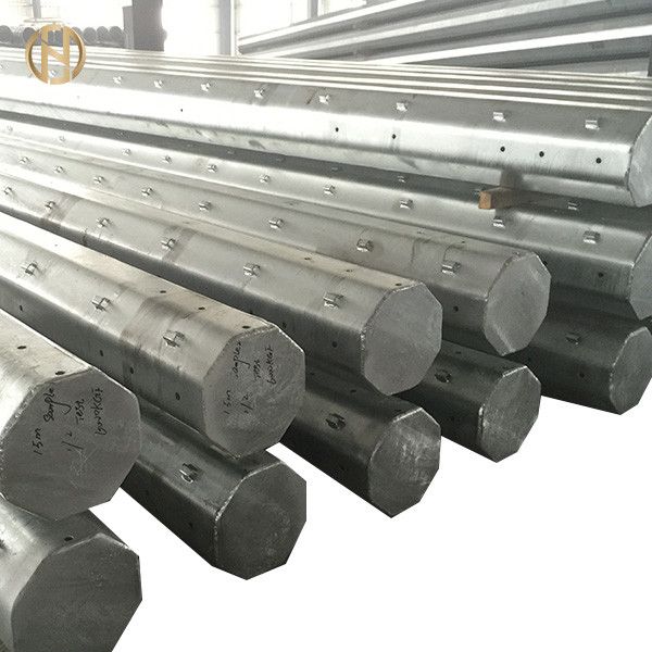 Quality Hot Dip Galvanised Steel Pole 2.5mm - 20mm For Overhead Transmission Lines for sale
