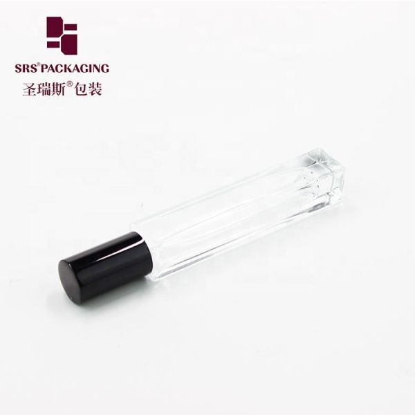 Quality 10ml Square Shape Thick Wall Glass Roll On Bottle with Roller Ball Applicator for sale