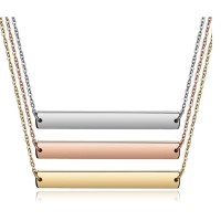 Quality OEM ODM Stainless Steel Fashion Necklaces Textured Nameplate Pendant Necklace for sale