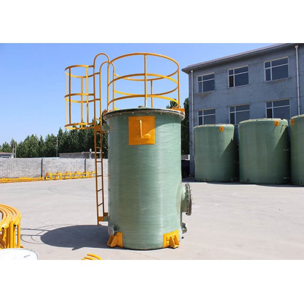 Quality 3600mm Vertical Cylindrical FRP Chemical Tank Sewage Treatment Holding for sale