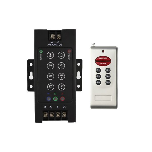 Quality RF 8 Keys LED RGB Controller 720W DC 12V 24V With Iron Case 3 Channel for sale