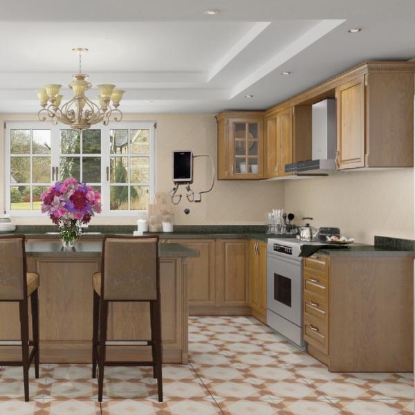 Quality Unassembled Traditional Kitchen Cabinet Solid Wood Walnut Customized for sale