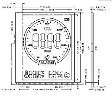 Quality Gas Detection Instrument LCD Meter Display for sale