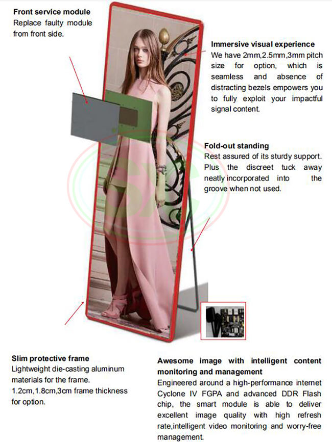 Ultra Thin Led Poster Board , 3mm Pitch Portable Poster Display 4cm Thickness