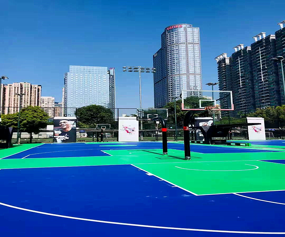 Outdoor SPU Rubber Basketball Court Flooring No Pollution from China ...