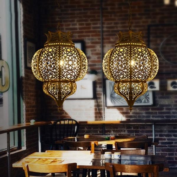 Quality Middle Hollow Carving Gold Lantern Chandelier With Switch Control for sale