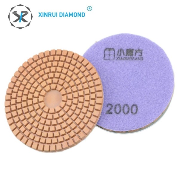 Quality Multi-functional 4inch Diamond Polishing Pad for Stone Marble Granite 7mm for sale