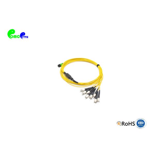 Quality 8Cores LL MPO female- FC Straight harness cable Fanout 2.0mm  LSZH Yellow Type A polarity for sale