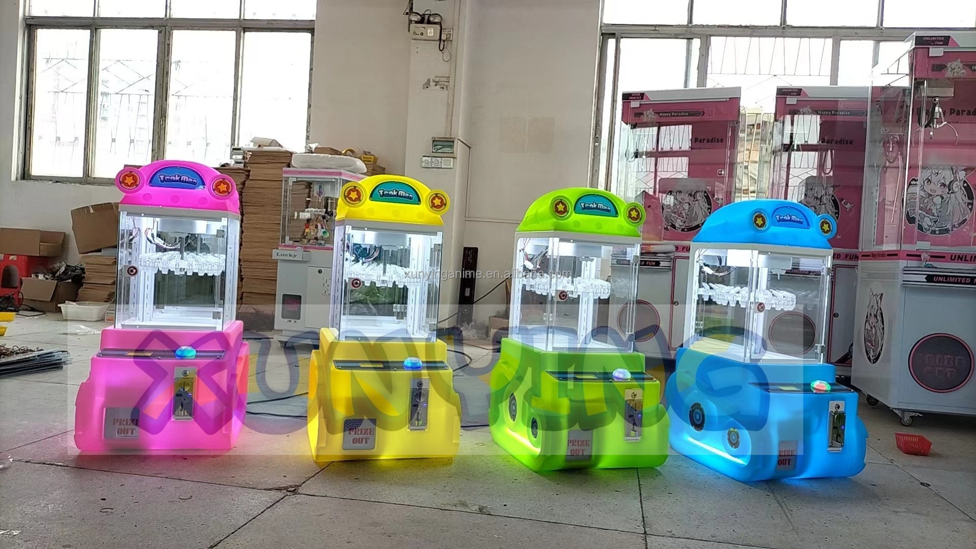 Quality Luxury 4 Players Coin Operated Toy Claw Crane Grabber Machine with Bill Acceptor for sale