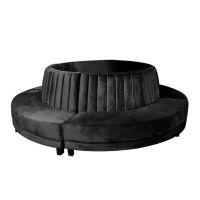 Quality Hotel Lobby Club Lounge Sofa Black Curved Circular Velvet Fabric for sale