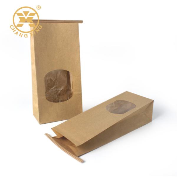 Quality PEO BOPP Standing Zipper Bakery Bread Packaging Paper Bag With Clear Window for sale