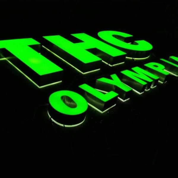 Quality OEM ODM Stainless Steel Logo Signs silver green 8cm Return Outdoor for sale