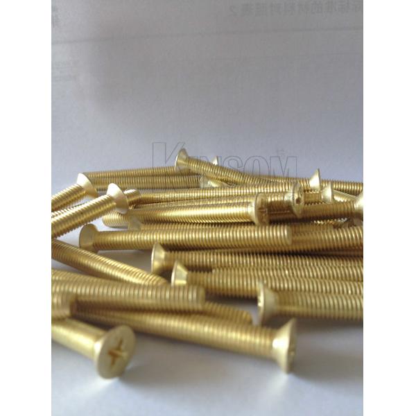 Quality Countersuck CSK flat head screws machine thread copper golden coating special for sale