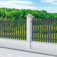 Quality Modern Decorative Aluminum Privacy Fence with Horizontal Slat and Wood Texture for sale