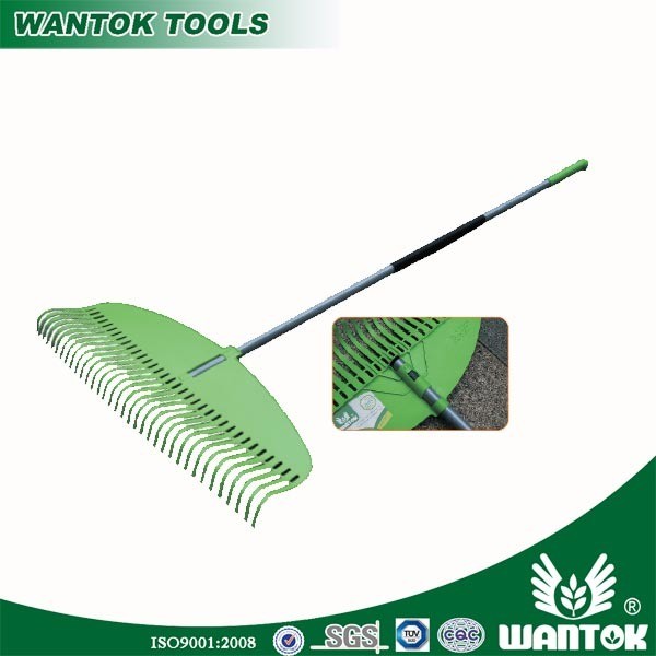 Quality Telescopic Aluminium Handle Plastic Garden Rake for Easy Leaf and Debris for sale