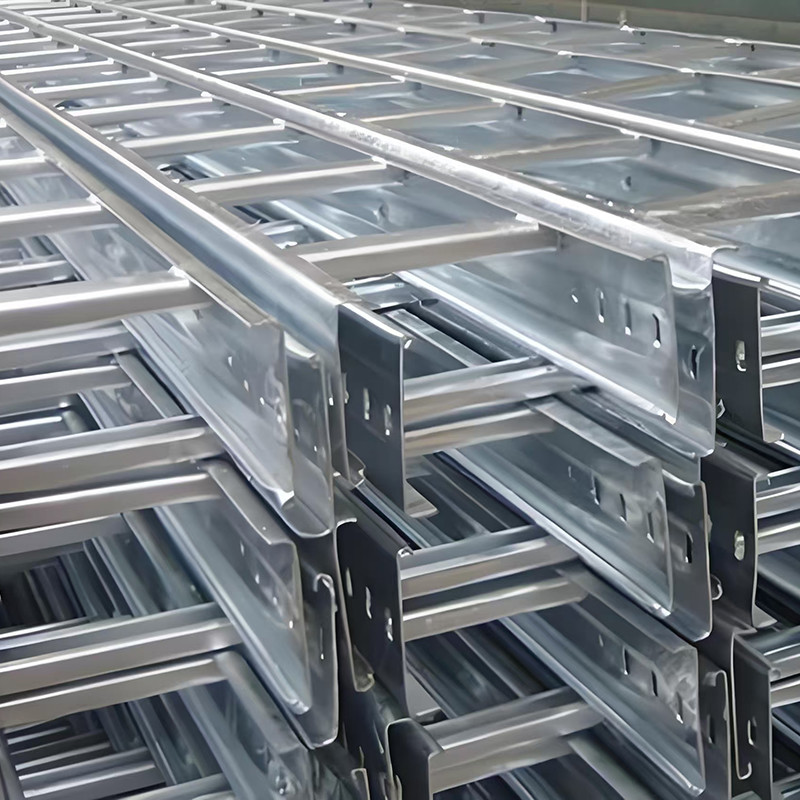 Wall mounted ladder type cable tray installation