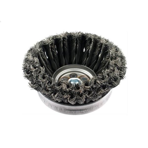 Quality Full Cable Two Rows Twisted 6 Inch Wire Cup Brush / Angle Grinder Wire Wheel Brush for sale