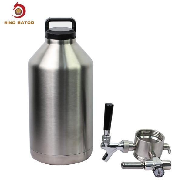 Quality 3.8L Vacuum Beer Growler Dispenser With CO2 Regulator for sale