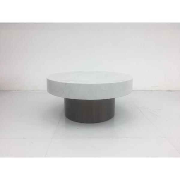 Quality Home Hotel Contemporary Wood Marble Top Coffee Table With Metal Accents for sale