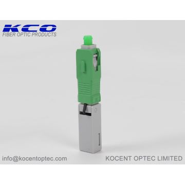 Quality Telecom Field Installable Fiber Optic Connector 0.3dB 3D SC/APC SC/APC Green for sale
