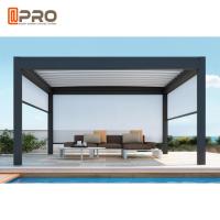 Quality Waterproof Automatic Aluminium Opening Louvre Roof Pergola With Side Screens for sale