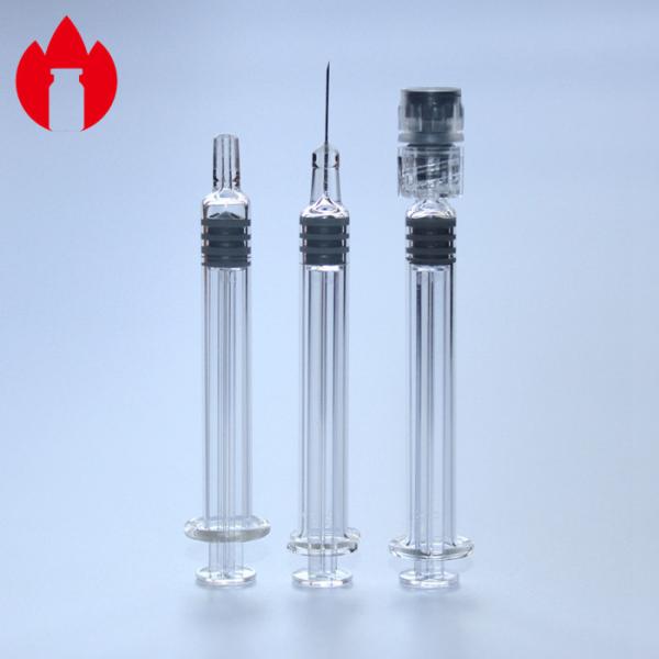 Quality 1ml Slight Glass Prefilled Syringes Transparent Color For Cosmetics for sale