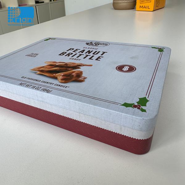 Quality Embossed Gift Tin Cans Empty Biscuit Tin Packaging With CMYK / Pantone Printing for sale