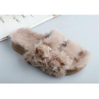 China Janbal Faux Fur Womens Soft Bottom Slippers Imitation Rabbit Hair factory