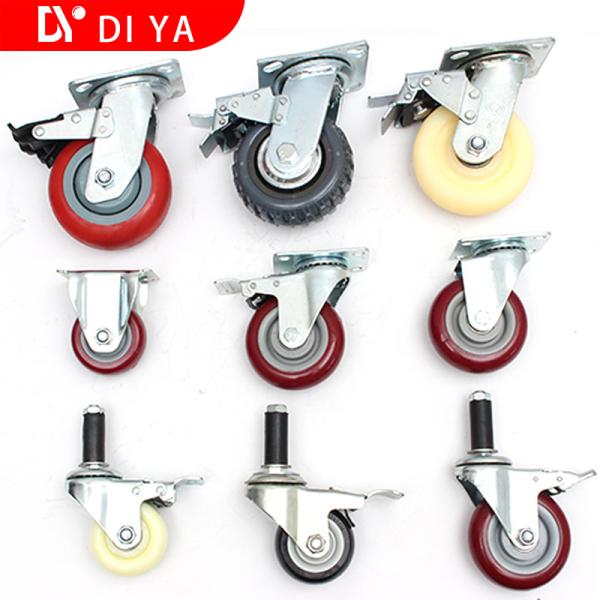 Quality 3 Inch Plastic PU Trolley Castor Furniture Caster Wheels for sale