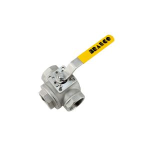 Quality T Port 3 Way Stainless Steel Ball Valve BSP Ends Lever Operated DN32 1000psi for sale