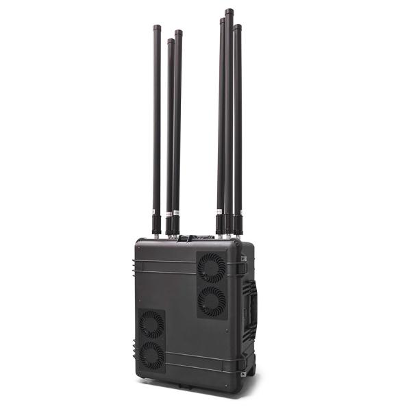 Quality 1200 Meters Jamming 6 Bands Portable Super High Power Anti Drone UAV Blocking System for sale