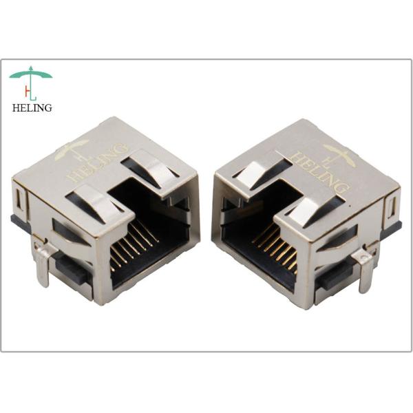 Quality Offset / PIP PCB RJ45 Jack 90 Degree , PCB Modular Jack With EMI Gasket for sale