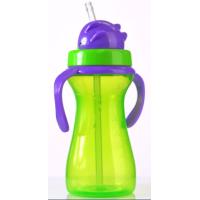 Quality Green Purple 9oz 290ml Baby Weighted Straw Cup With Handle for sale