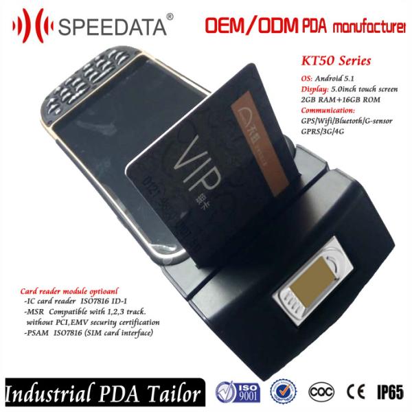Quality High Definition 5.0 Inch Biometric Fingerprint Scanner Quad Core 1.3GHz for sale