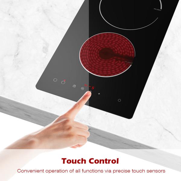 Quality 30cm Double Ceramic Hob 2 Zone Portable Double Electric Hobs With Plug for sale