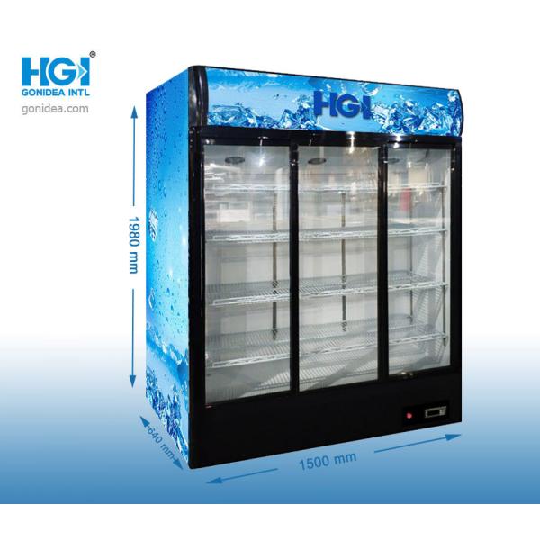 Quality C5H10 3 Door Upright Showcase Cooler 1000L for sale