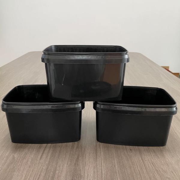 Quality 3L Rectangle White Plastic Bucket with Lid Thickness 1.0 to 2.5 MM and for sale