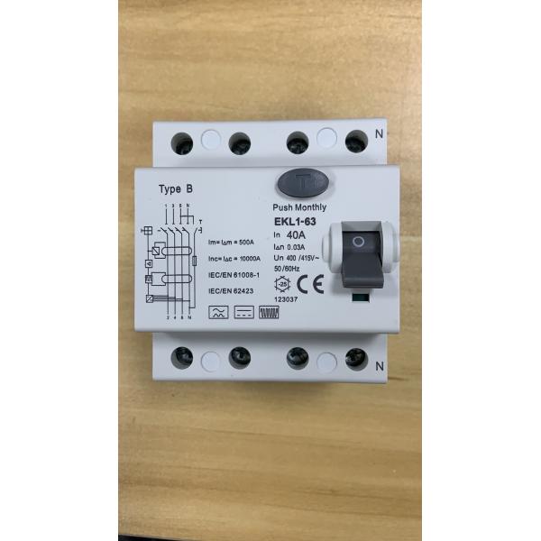 Quality B Type Electrical RCCB Protected Circuits 2 Pole 4P 30mA DC 6mA for sale