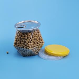 Quality Clear PET Diamond 30g 650ml Plastic Cookie Jar Containers for sale