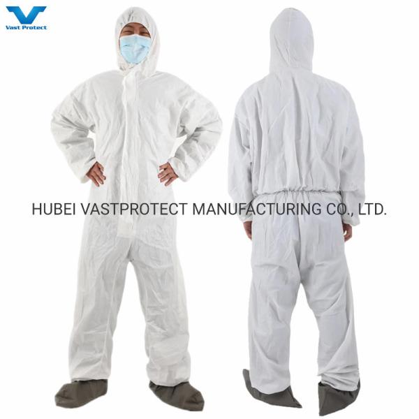 Quality Industrial Safety PPE Protective Clothing Coveralls with Bootscover and Shipping for sale
