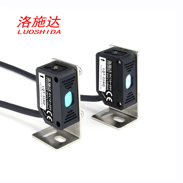 Quality Through Beam Type Square Laser Proximity Sensor With Cable Type 3 Wire Q31 Visible Light 660nm for sale