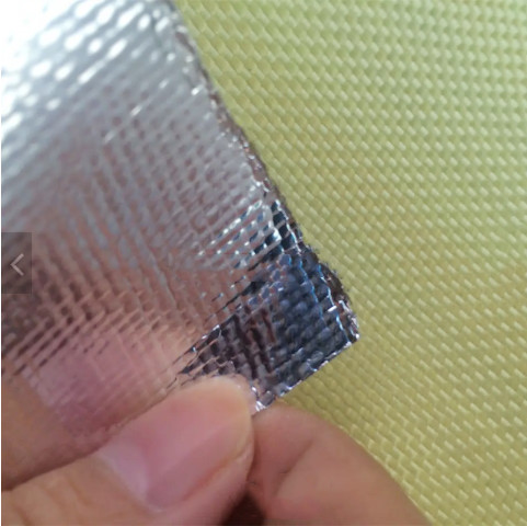 Quality Aluminium Coated Woven Kevlar Fabric Lightweight 1680D Flame Retardant Cloth for sale