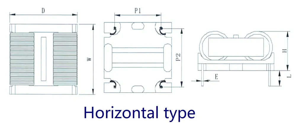 Square Ferrite Core Common Mode Choke Coil Filter Inductors with Flat Copper Wire