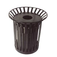 Quality Powder Coated Rectangular Street 40L Steel Outdoor Trash Can for sale