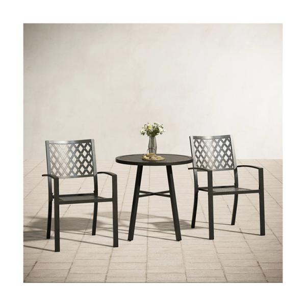 Quality Outdoor Balcony Bistro Set Metal Garden Furniture with Foldable Design and 2 Seats for sale