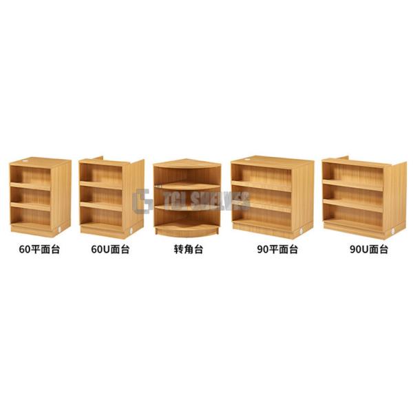 Quality 60cm width Retail Check Out Counter , ODM Store Cashier Counter 90cm height for sale