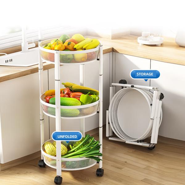 Quality OEM Vertical 360 Degree Rotating Storage Rack Floor Standing Rotatable Vegetable for sale