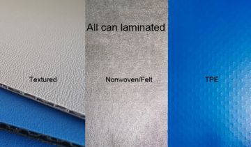 Skin textured surface nonwoven felt TPE lamination