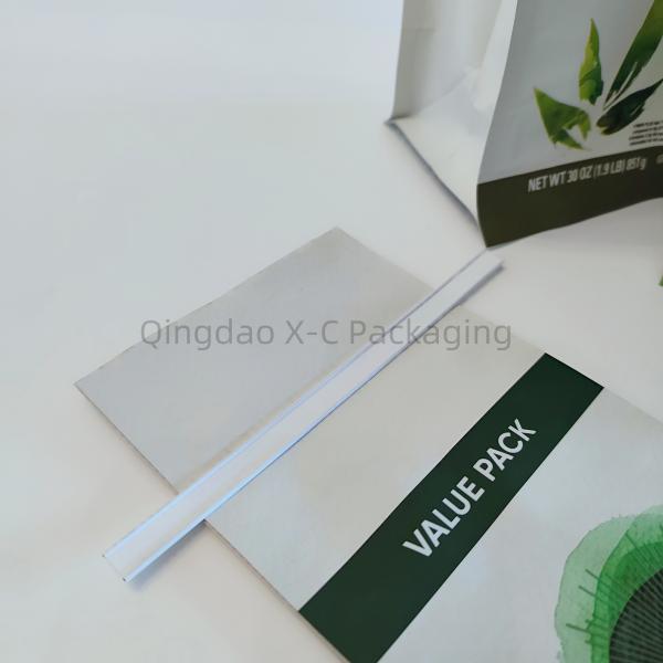 Quality Customized 8 Side Seal Stand Up Pouch With Tin Tie Flat Bottom For Protein for sale